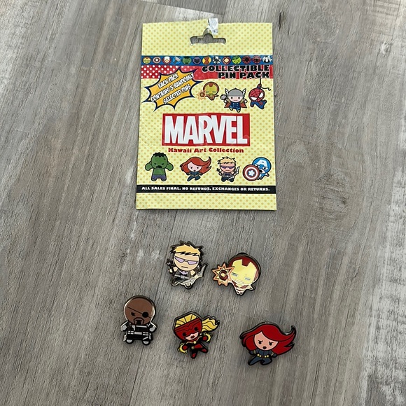 Disney | Other | Set Of Five Marvel Kawaii Art Collection Disney Pins ...
